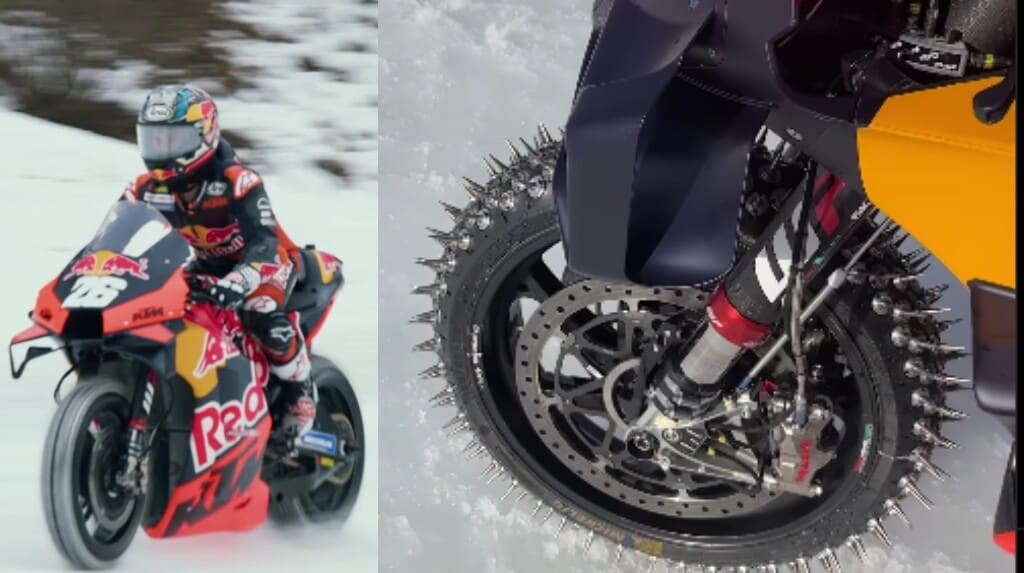 MotoGP sul ghiaccio? Pedrosa sfida il freddo sulla Red Bull KTM RC1 ...