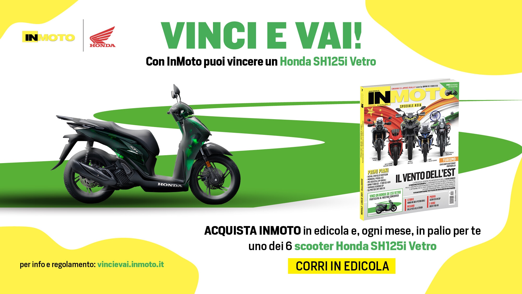 Con InMoto vinci uno scooter Honda SH125i Vetro. Scopri come! - News ...